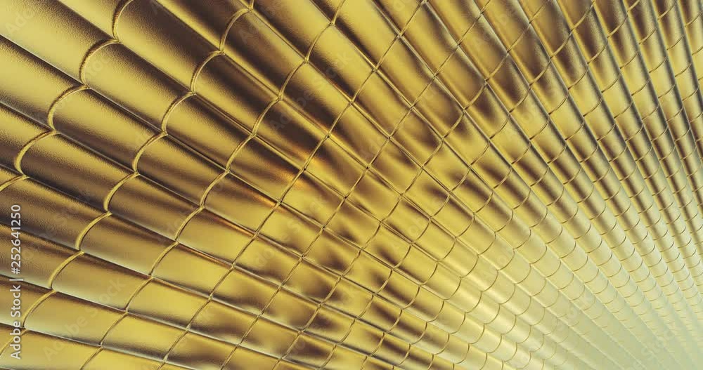 gold foil tiles texture seamless loop background 3D rendering Stock ...