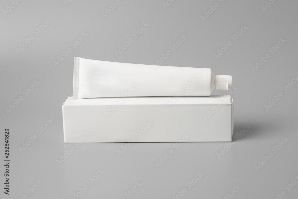 Blank tube with box mock up design for toothpaste Stock Photo | Adobe Stock