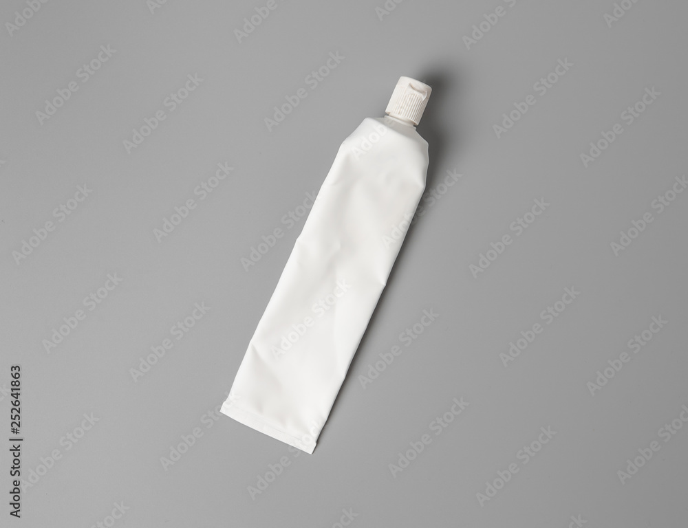 The empty tube toothpaste mock up,top view Stock Photo | Adobe Stock