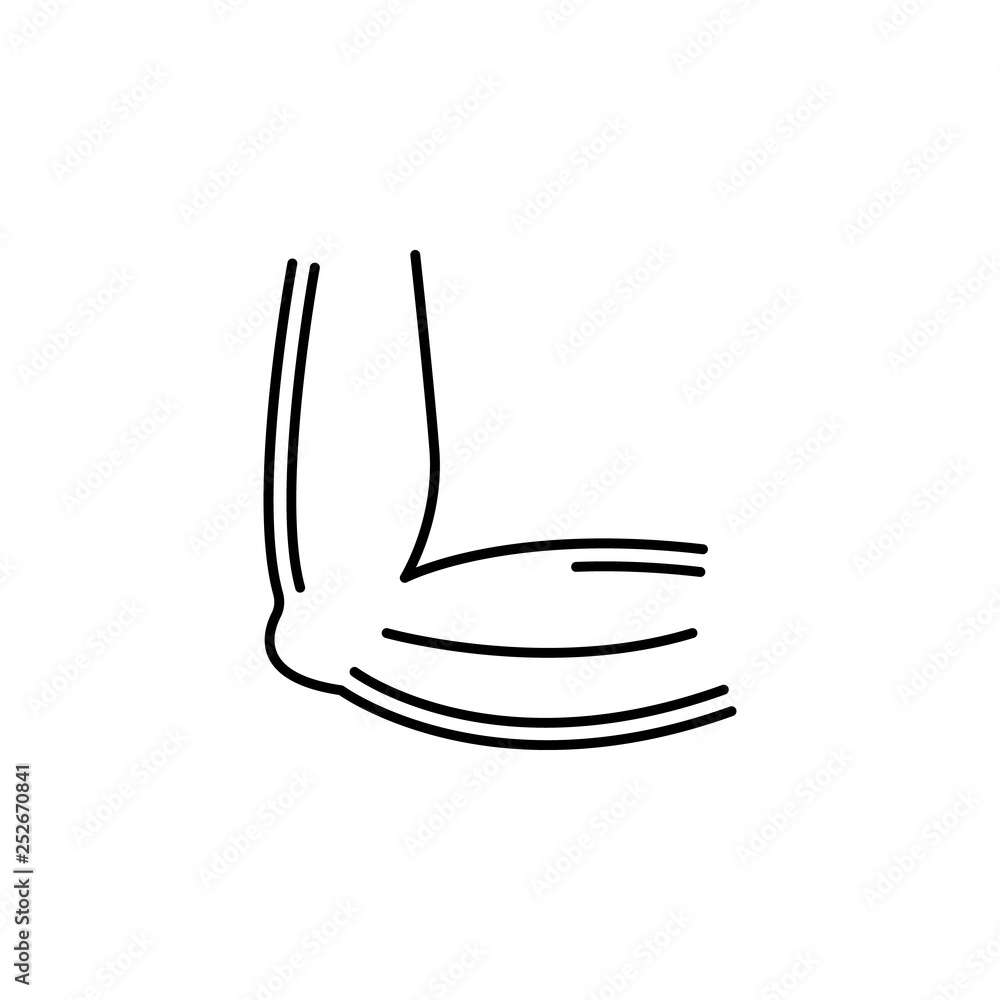 human organ men elbow outline icon. Signs and symbols can be used for ...