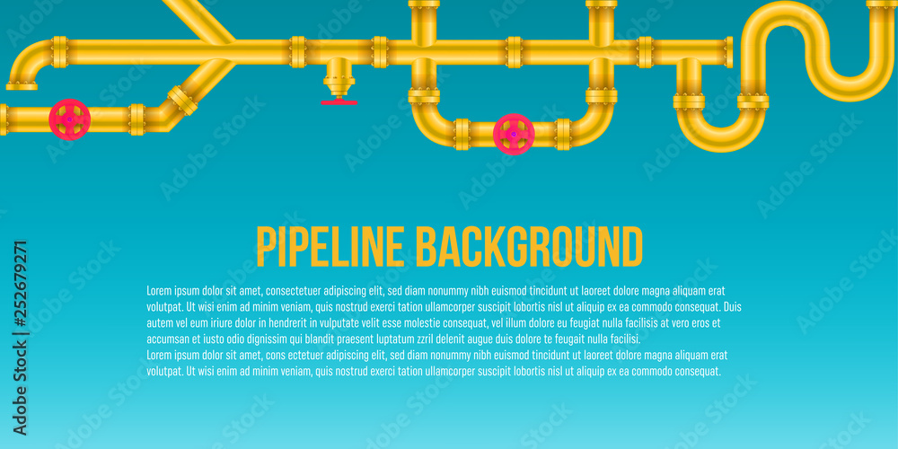 Creative vector illustration of industrial oil, water, gas pipe system ...