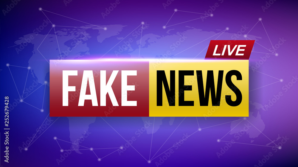 Creative vector illustration of fake news live broadcasting television ...