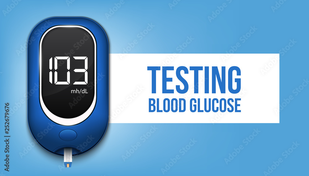 Creative vector illustration of blood glucose meter level test ...