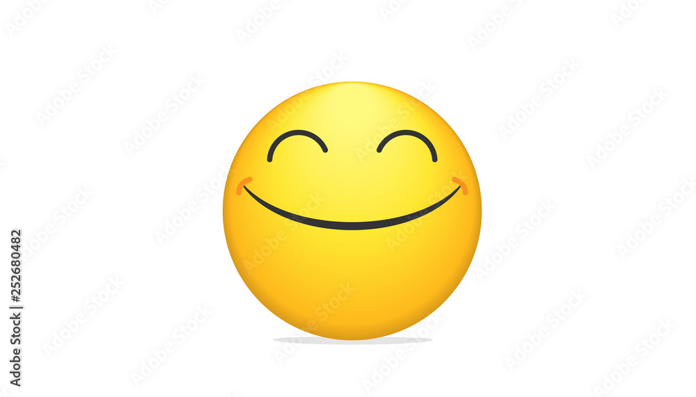 Vetor de Smiling bright emoticon vector concept illustration of smiling ...