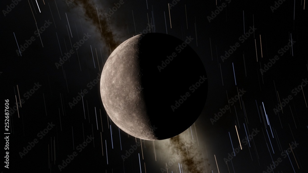 Planet Earth from space 3D illustration planet mercury orbital view ...