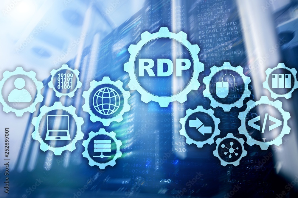 RDP Remote Desktop Protocol. Terminal Services. Server background. foto ...
