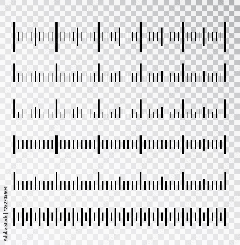Vector set of metric rulers in flat style. Measuring scales. Mackup for ...