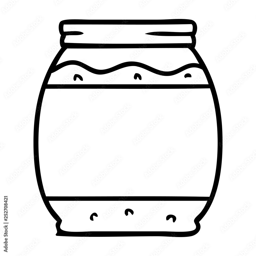 line drawing doodle of a strawberry jam Stock Vector | Adobe Stock
