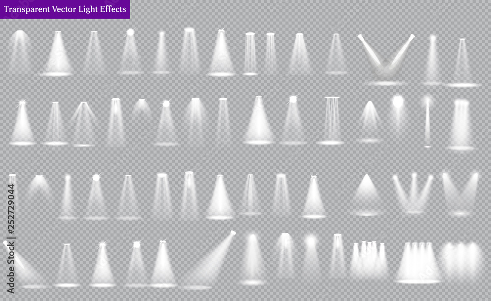 Scene illumination different shapes and projections collection ...