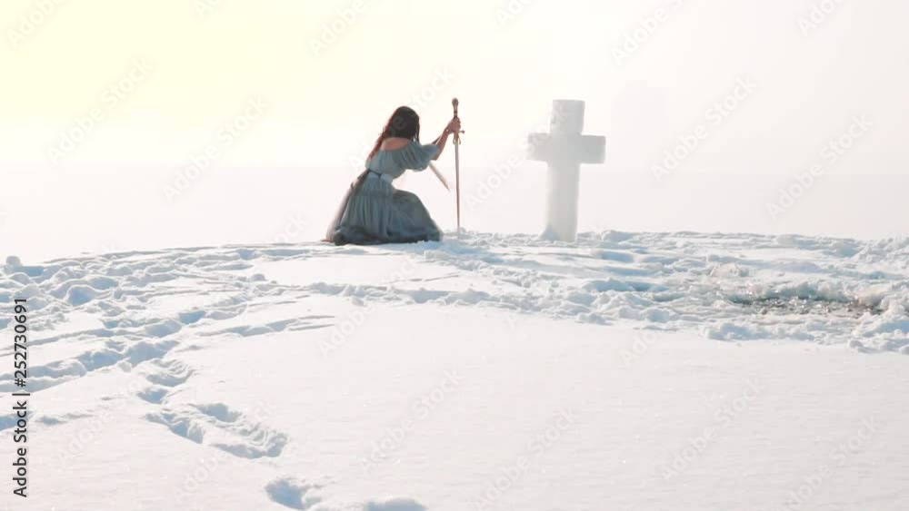 Stockvideo tragic sad story after war, Greek goddess Athena asks for ...