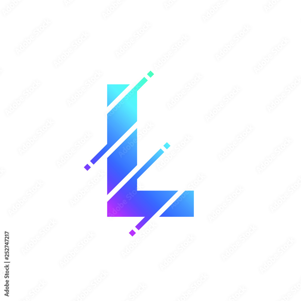 Letter L Glitch Style Alphabet Font Modern Logo Vector Stock Vector ...