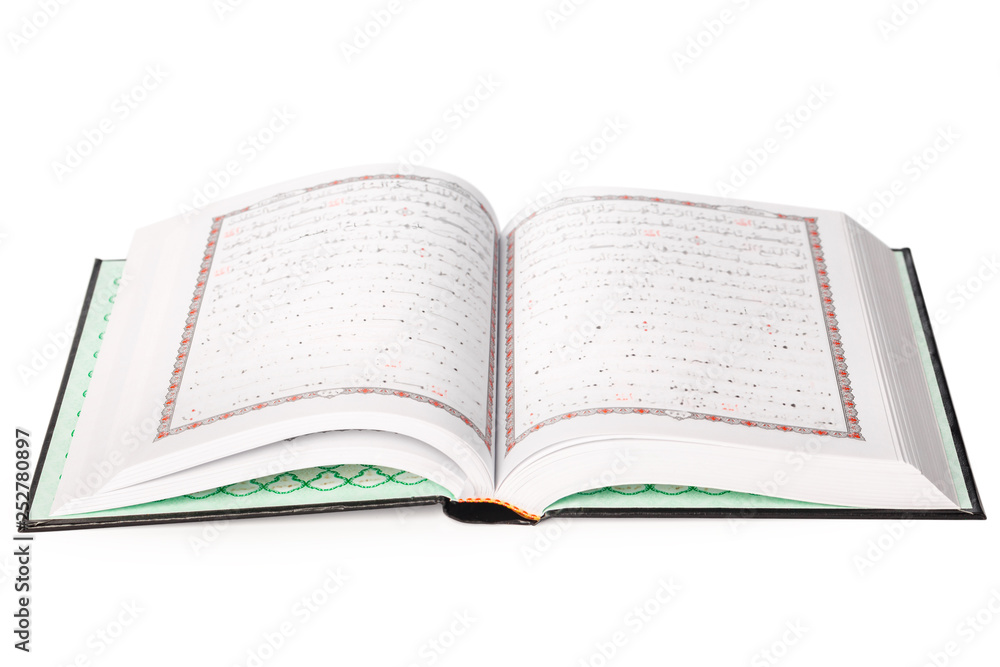 The Holy Quran over white background Stock Photo | Adobe Stock