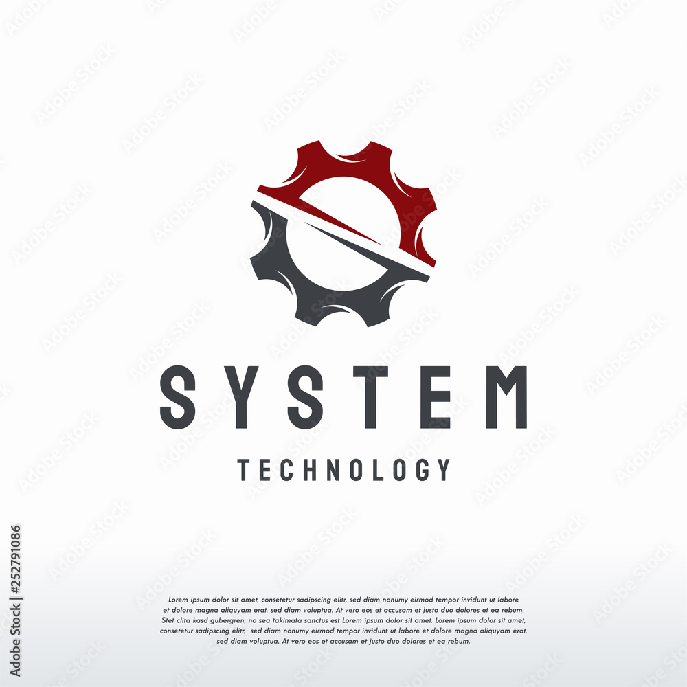 Vetor de System technology logo designs vector, Gear logo template do ...