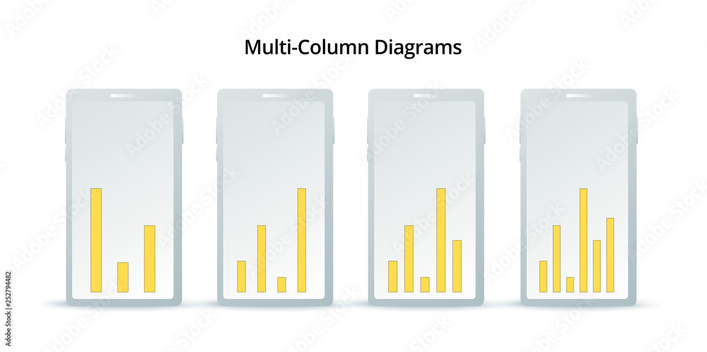 Business column chart infographics with editable segments. Corporate ...