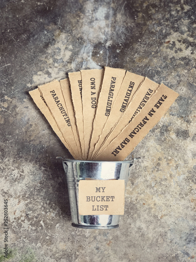 Motivational and inspirational concept - My Bucket List written on ...