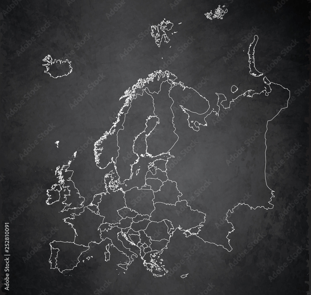 Europe map, new political detailed map, separate individual states ...