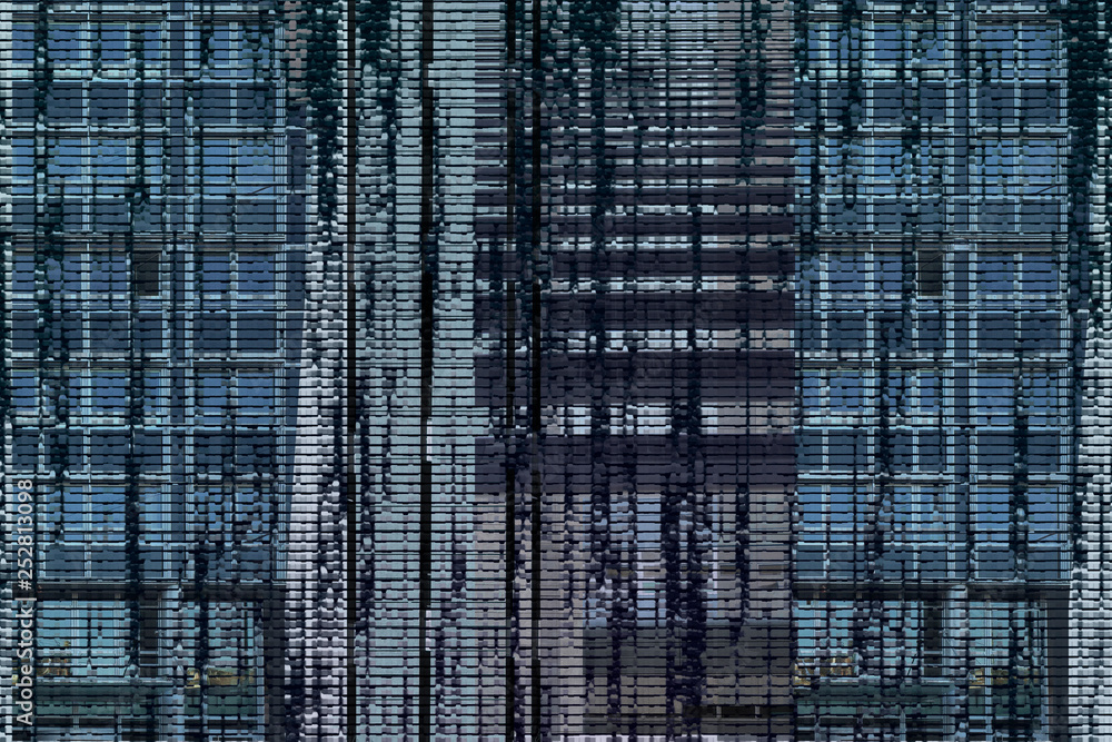 Matrix of countless blocks, big data, cloud computing, computer ...