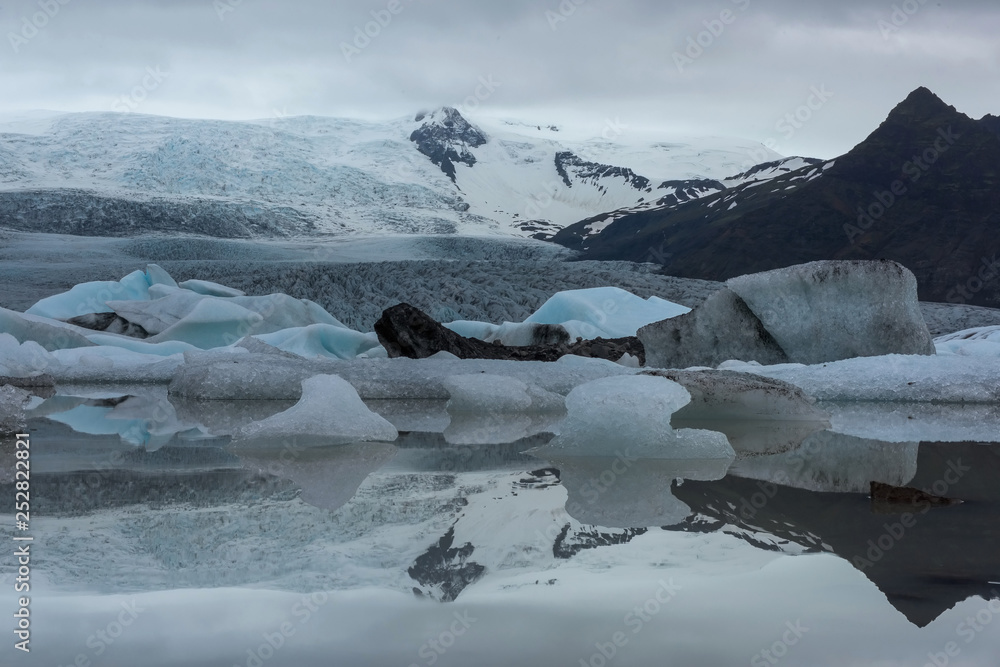 The Fjallsarlon is a large glacial lake in southeast Iceland, the ...