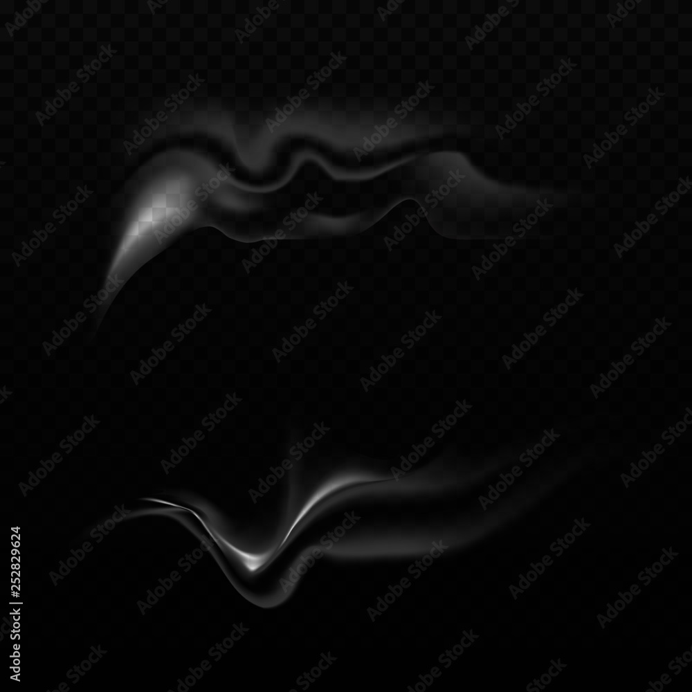 Set of realistic bright, smoke, wave, steam, vape on transparent ...