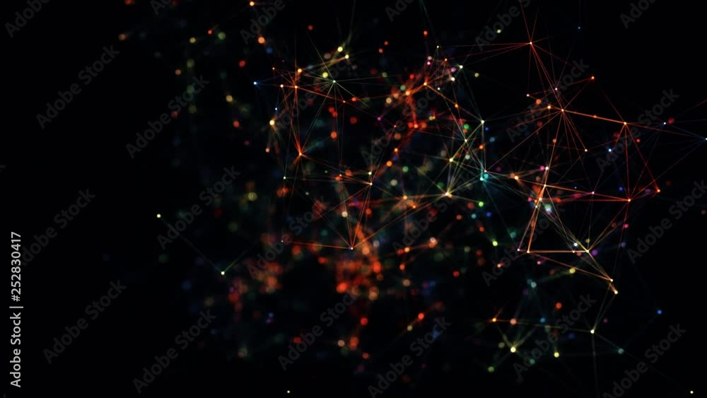 3D render abstract plexus shapes. Connection and web concept. Digital, communication and ...