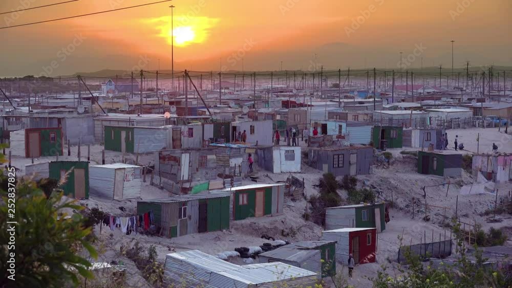 Very good sunset or sunrise establishing shot of the vast rural ...