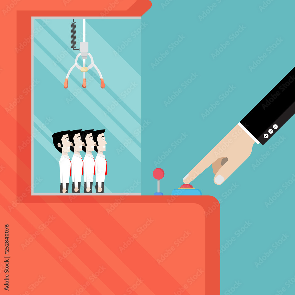 Claw crane machine employee picker Stock Vector | Adobe Stock