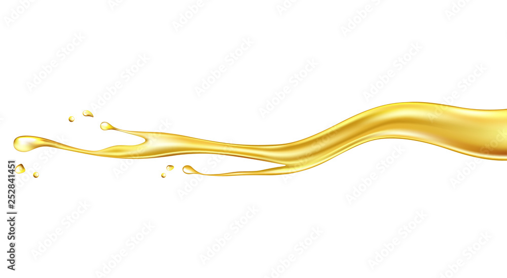Oil splash isolated on white background. Realistic vector illustration ...