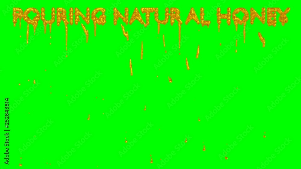 Animated dripping a lot of honey from all caps text Pouring Natural ...