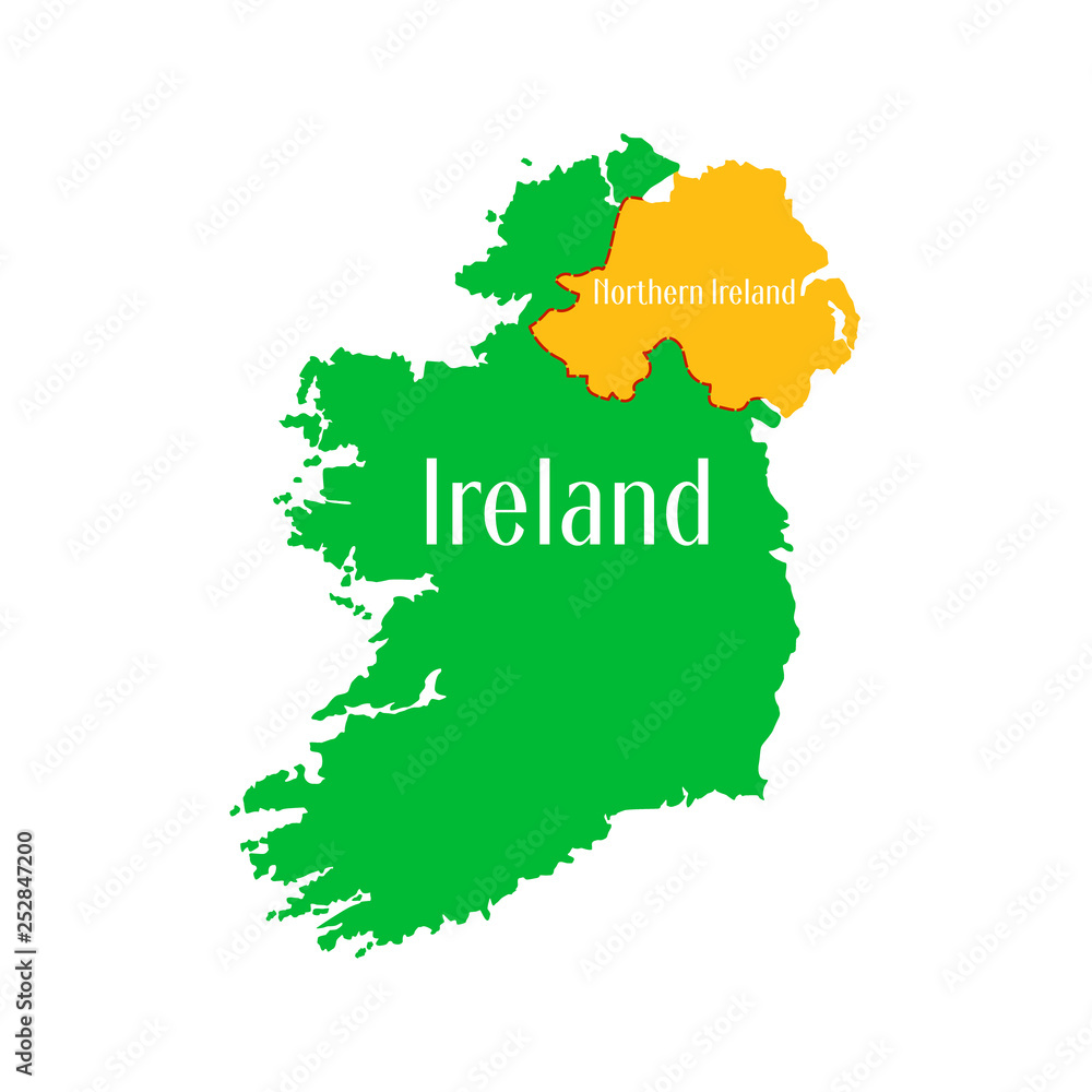 Map of the Irish state on a white background. General information ...