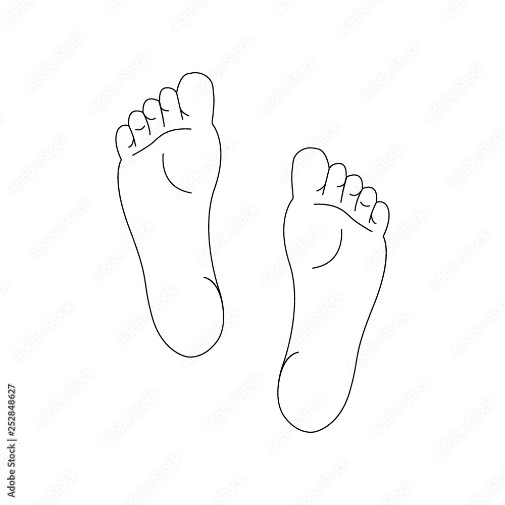 Line drawing of the left and right foot soles. Stock Vector | Adobe Stock