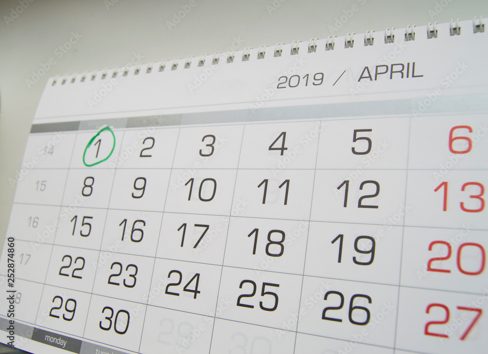 Mark a circle on the calendar date of April 1, the feast of fool's Day ...