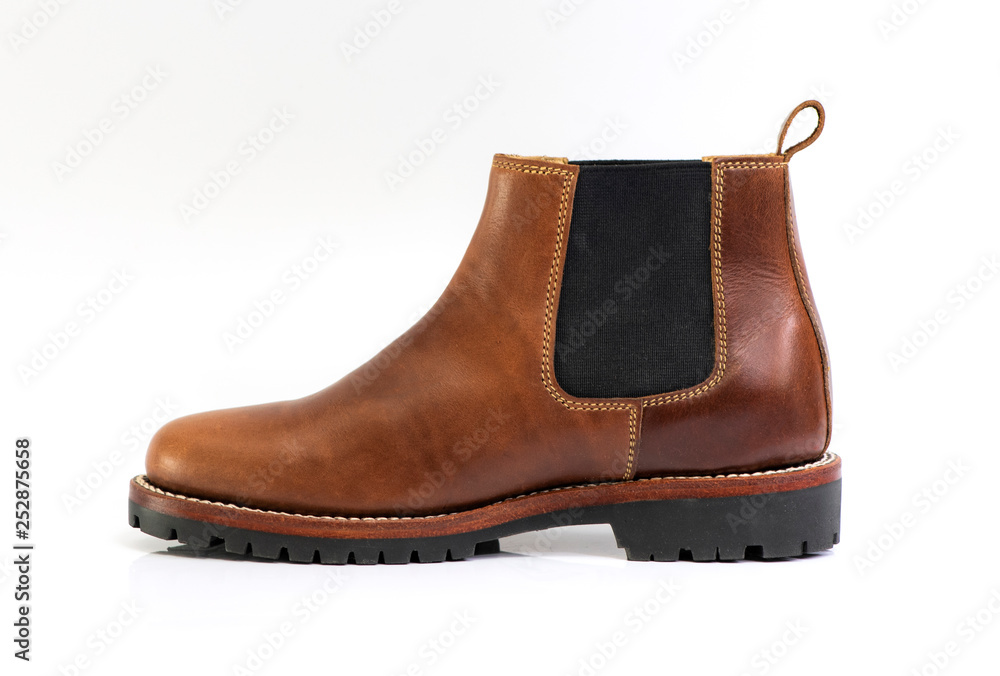 Chelsea boots with Oil pull up leather isolated on white background ...