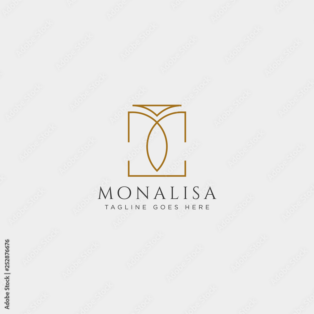 m initial beauty cosmetic line art logo template vector illustration ...