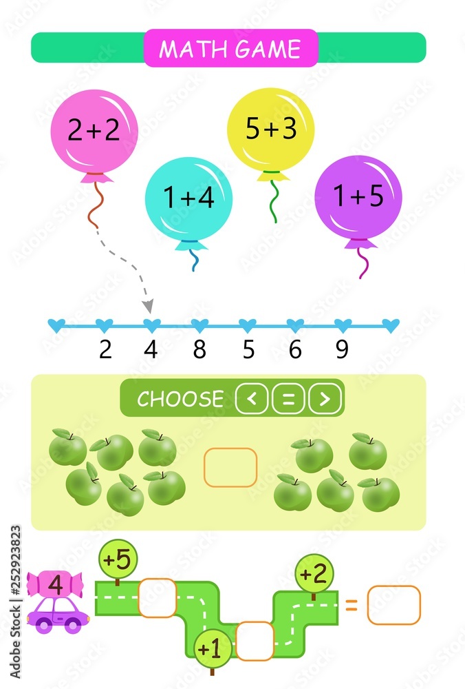 Worksheet. Counting Game. Learning mathematics, tasks for addition ...