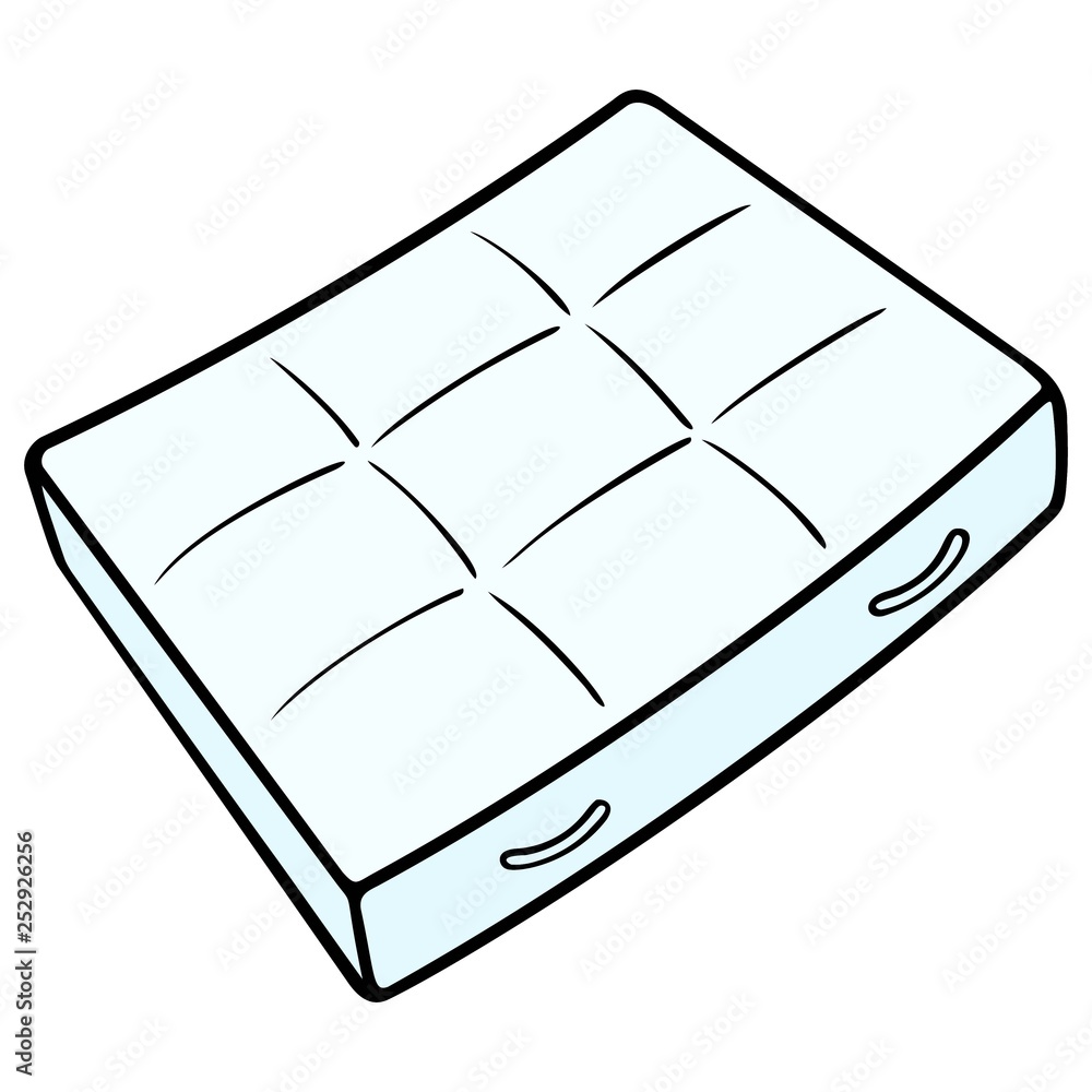 Bed Mattress - A vector cartoon illustration of a bedroom mattress ...