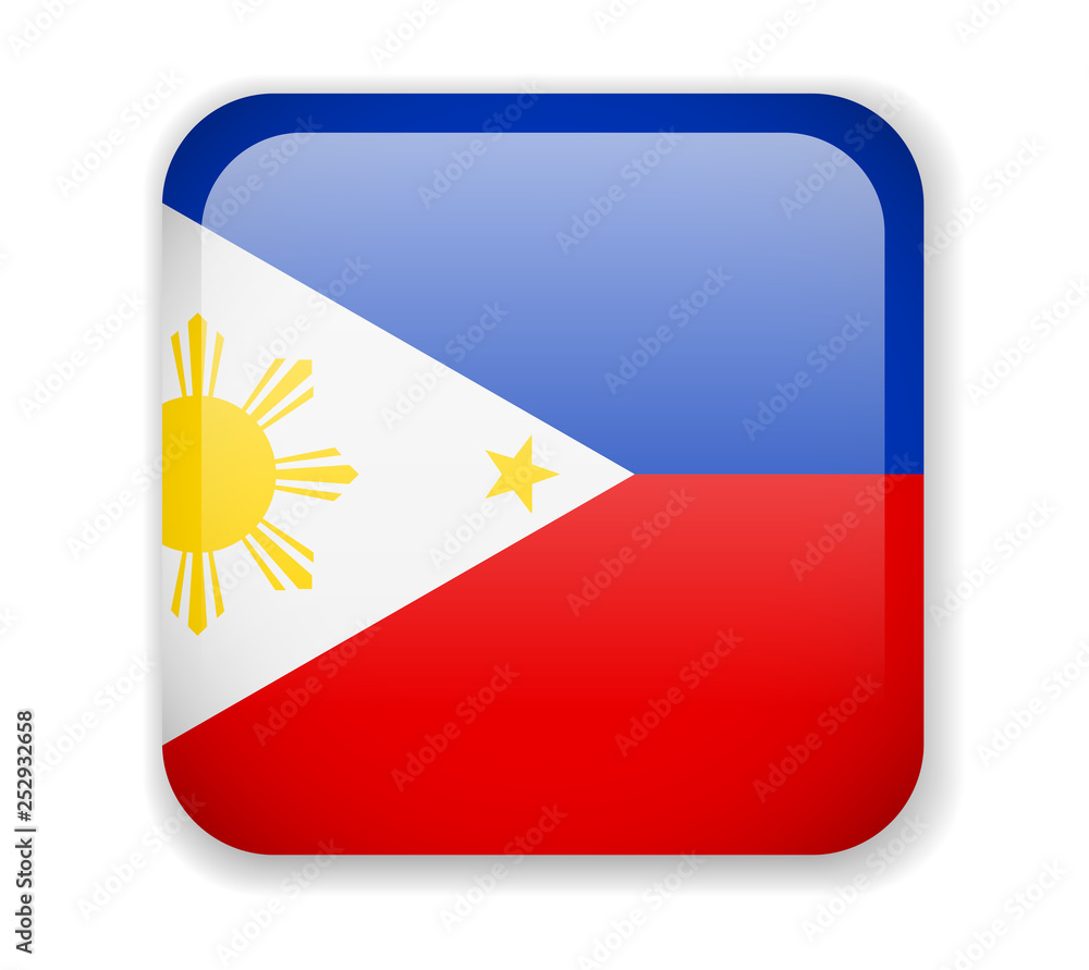 Philippines flag bright square icon. Vector Illustration Stock Vector ...