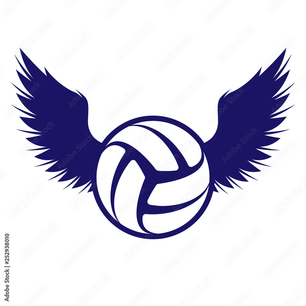 Volleyball with wings Stock Vector | Adobe Stock