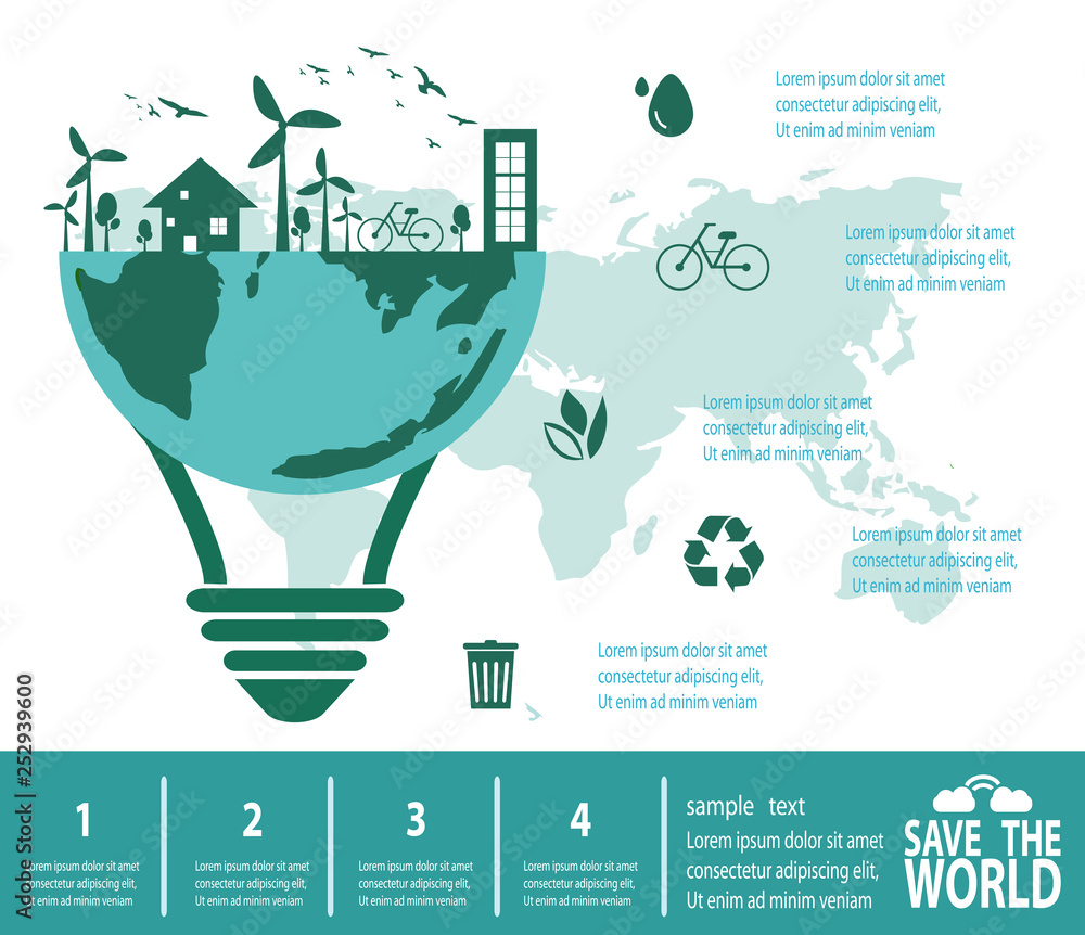 Save the world infographic, save planet, Earth Day,recycling, Eco ...