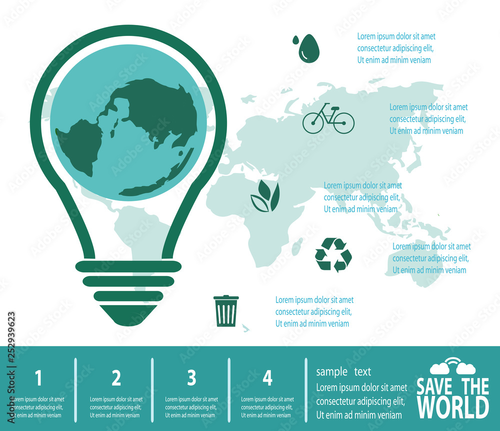 Save the world infographic, save planet, Earth Day,recycling, Eco ...