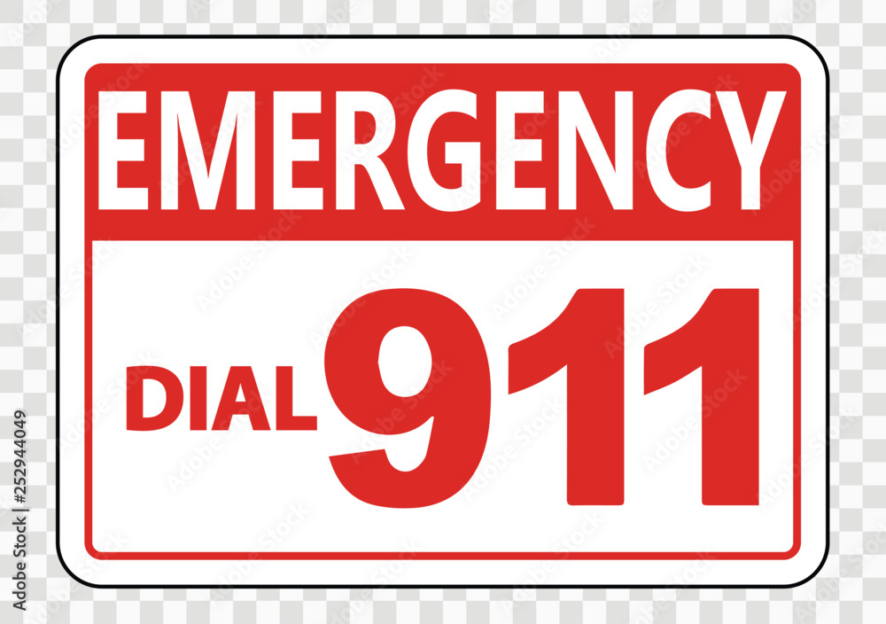 Emergency Call 911 Sign on transparent background Stock Vector | Adobe ...