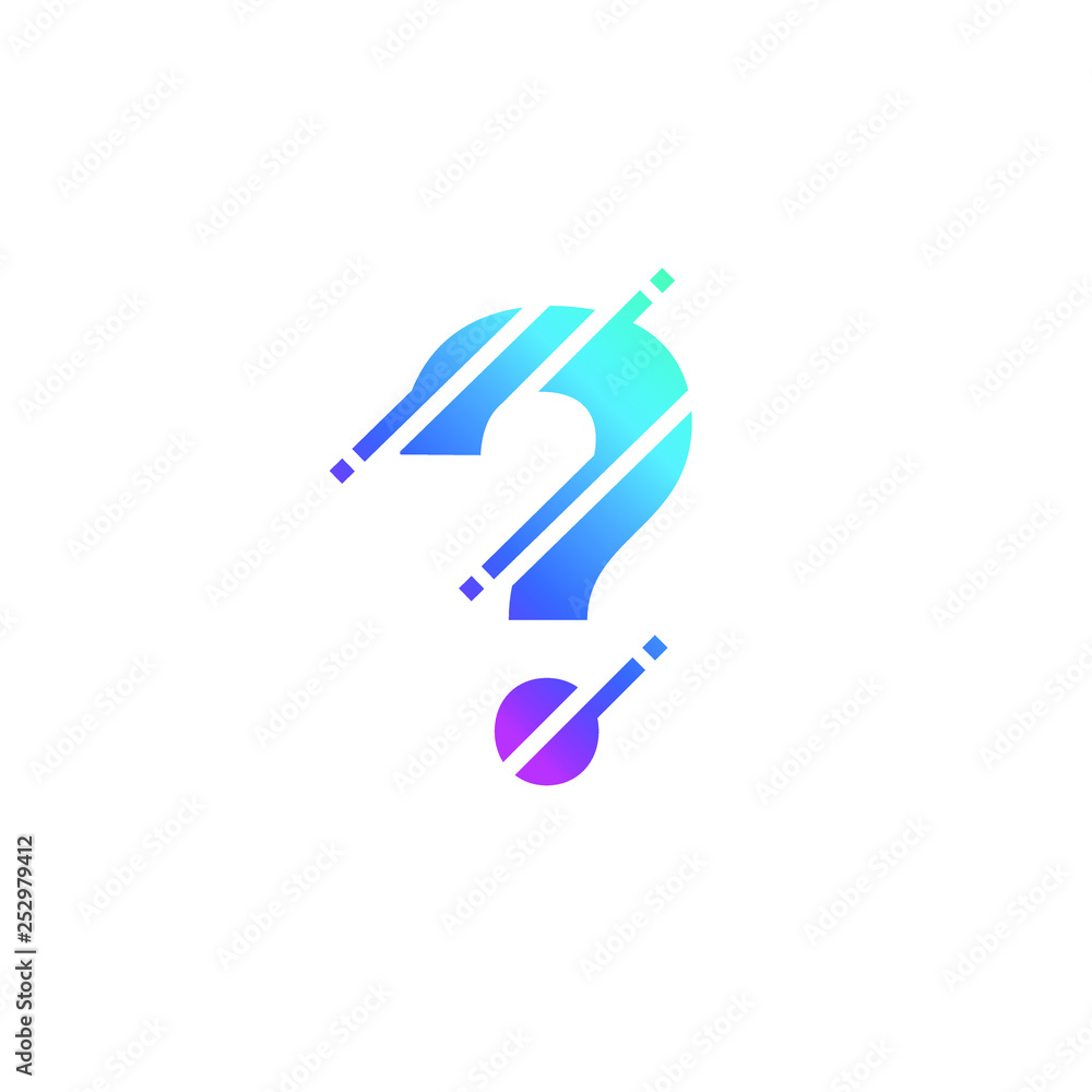 Question Mark Glitch Style Symbol Logo Vector Stock Vector | Adobe Stock