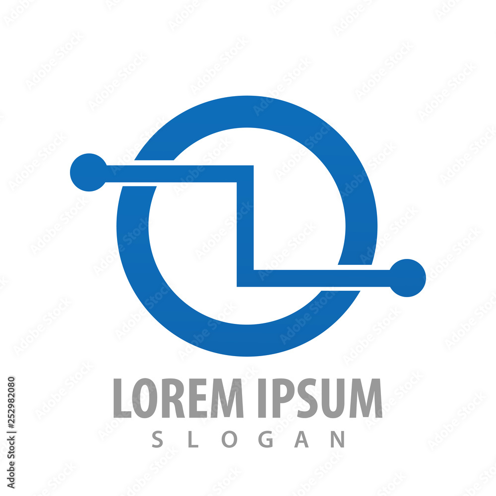 Circle circuit logo concept design. Symbol graphic template element ...