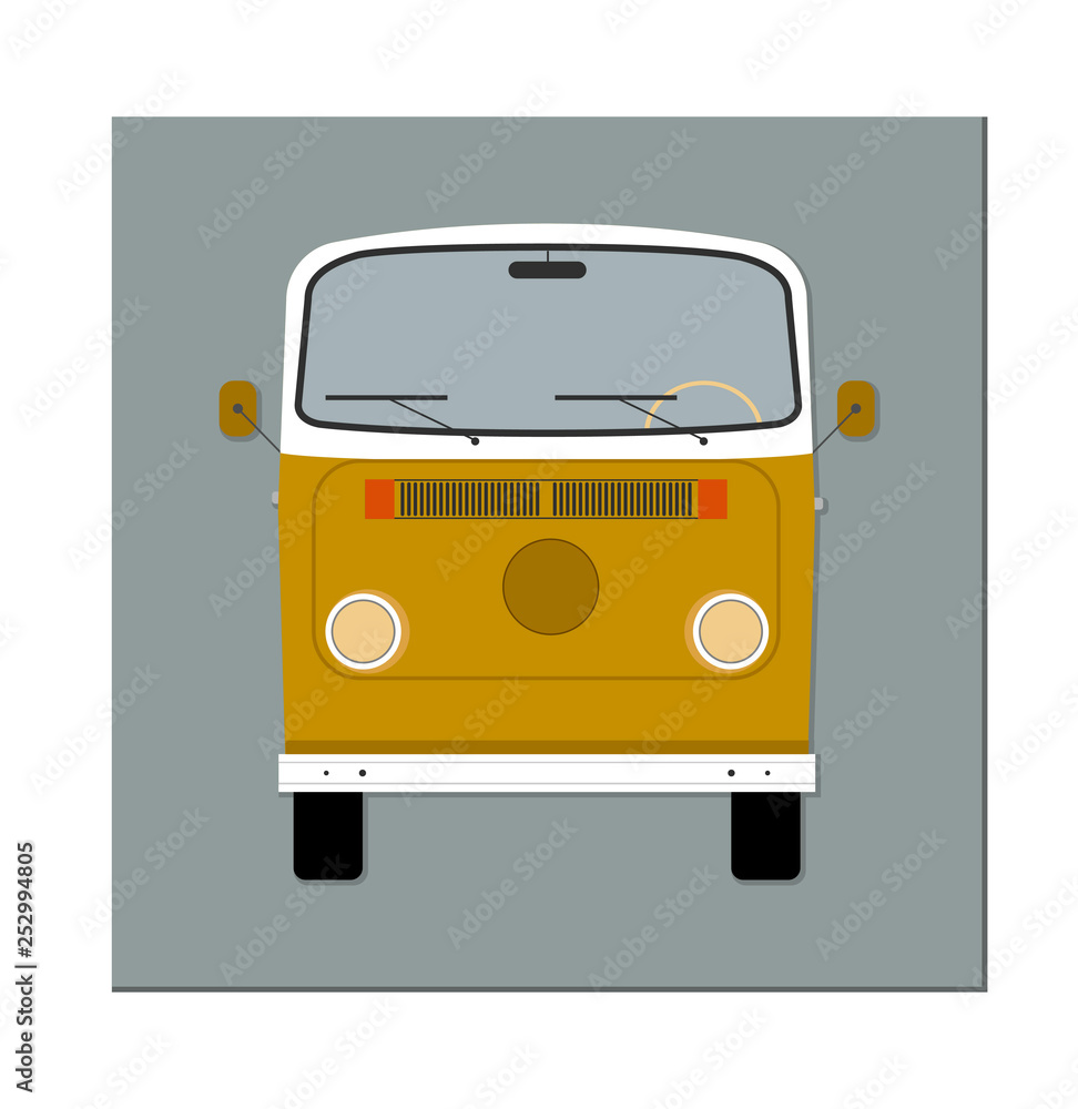 Bus. Front view. Vector illustration. Flat design. Stock Vector | Adobe ...