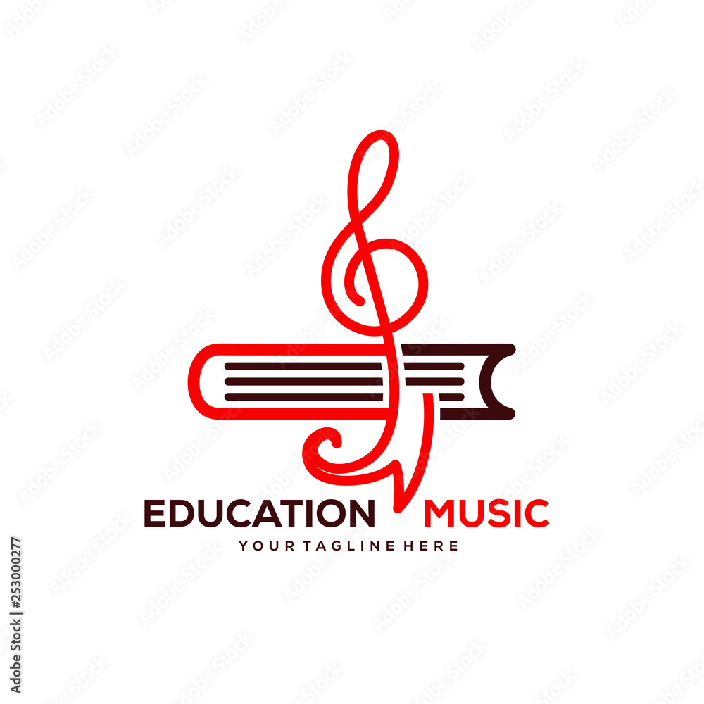 music book logo designs template with creative symbol Stock Vector ...