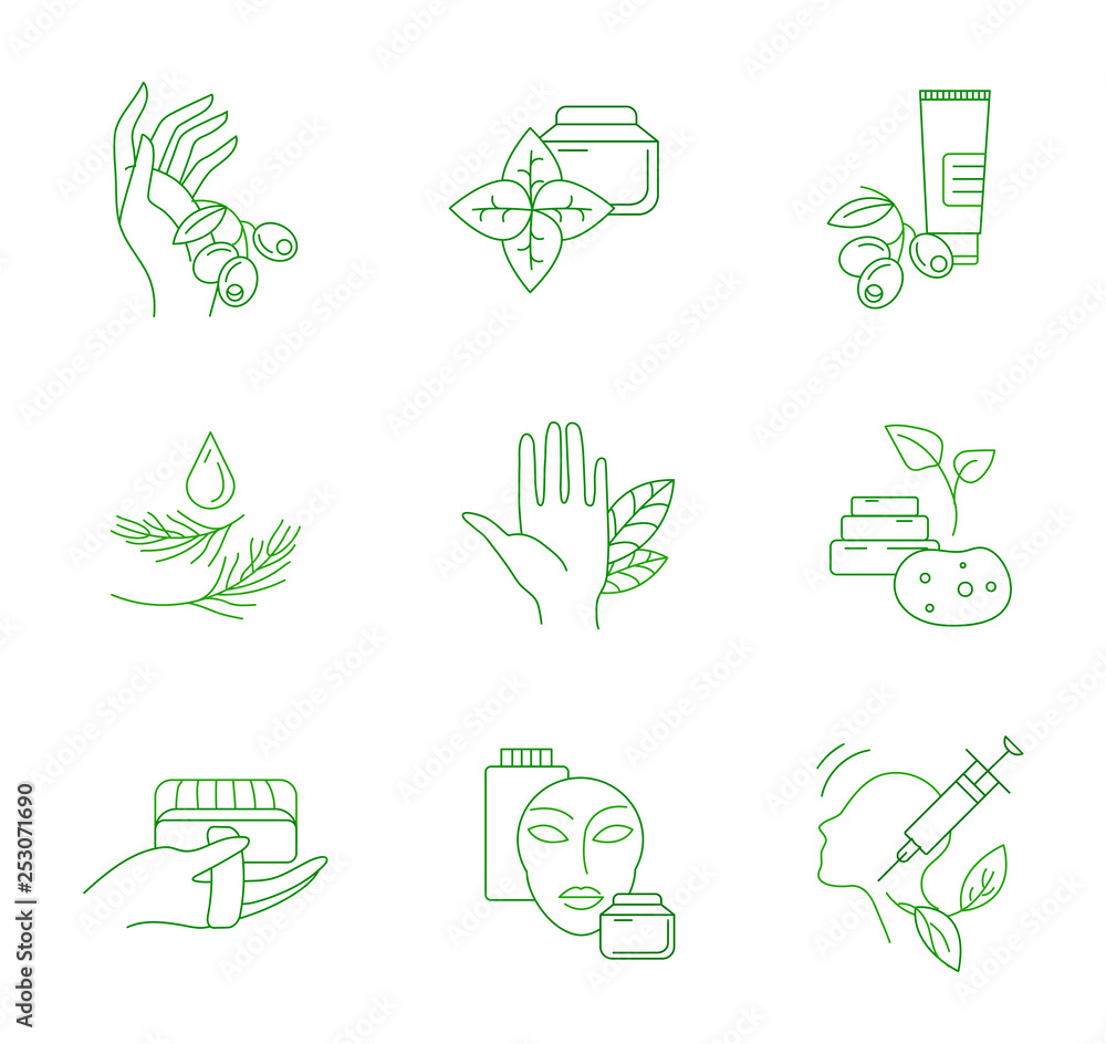 Vector icon and logo for natural cosmetics and care dry skin. Editable ...