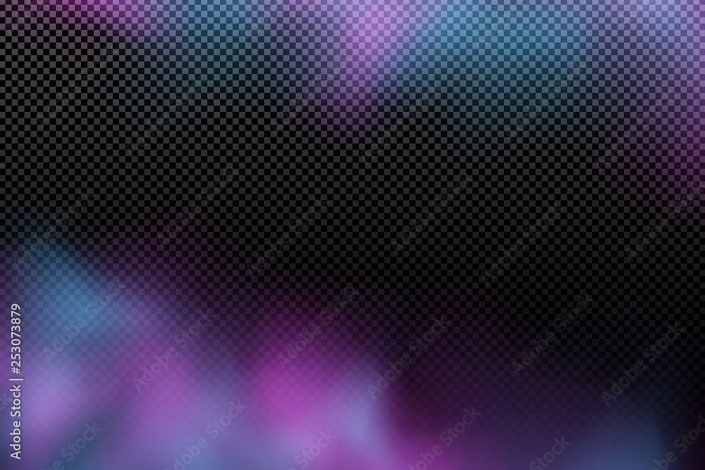 Realistic purple blue cloud on a transparent background. Multicolored ...