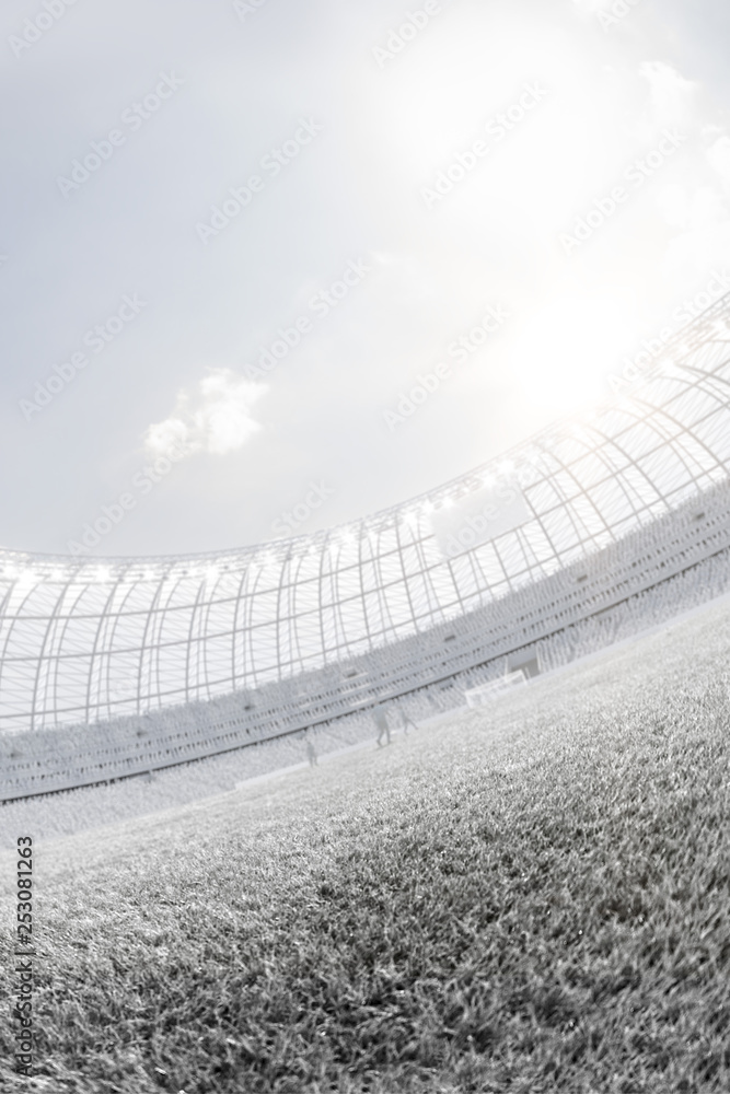 stadium arena soccer field absolutely white style Stock Photo | Adobe Stock