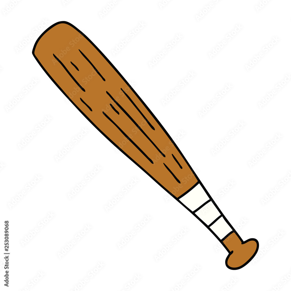 cartoon doodle of a baseball bat Stock Vector | Adobe Stock