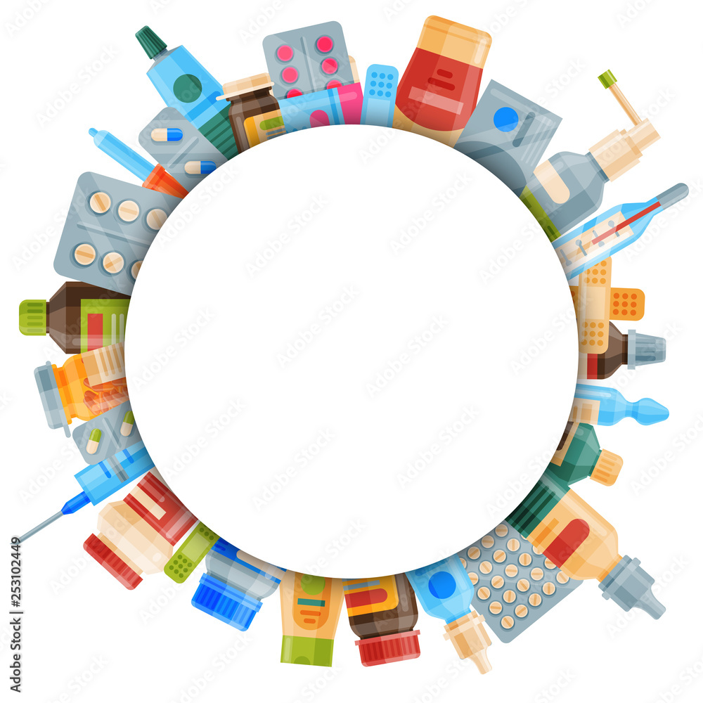 Medicine round pattern vector illustration. Medicine, pharmacy ...