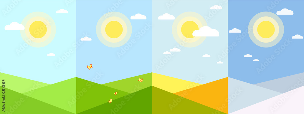 Four seasons wallpaper application spring summer autumn winter season ...